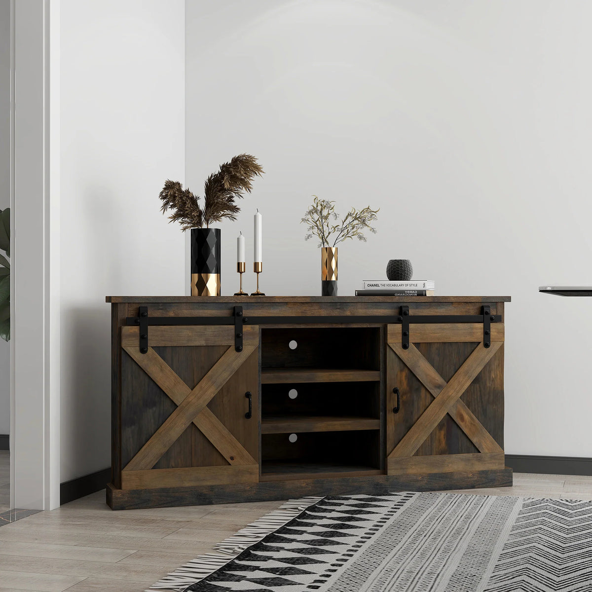 Farmhouse 66" Corner TV Stand | Barr’s Furniture (Riverside CA)